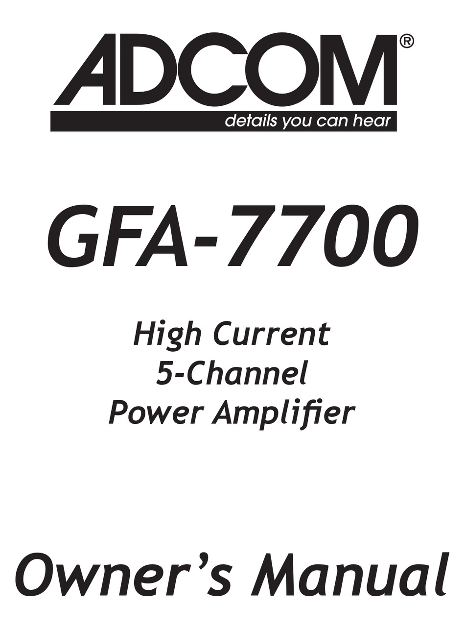 ADCOM GFA 7700 OWNER S MANUAL Pdf Download ManualsLib ADCOM GFA 7700 OWNER S MANUAL Pdf Download ManualsLib