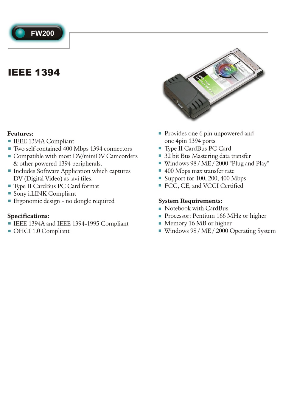 ABOCOM FW200 SPECIFICATIONS Pdf Download | ManualsLib