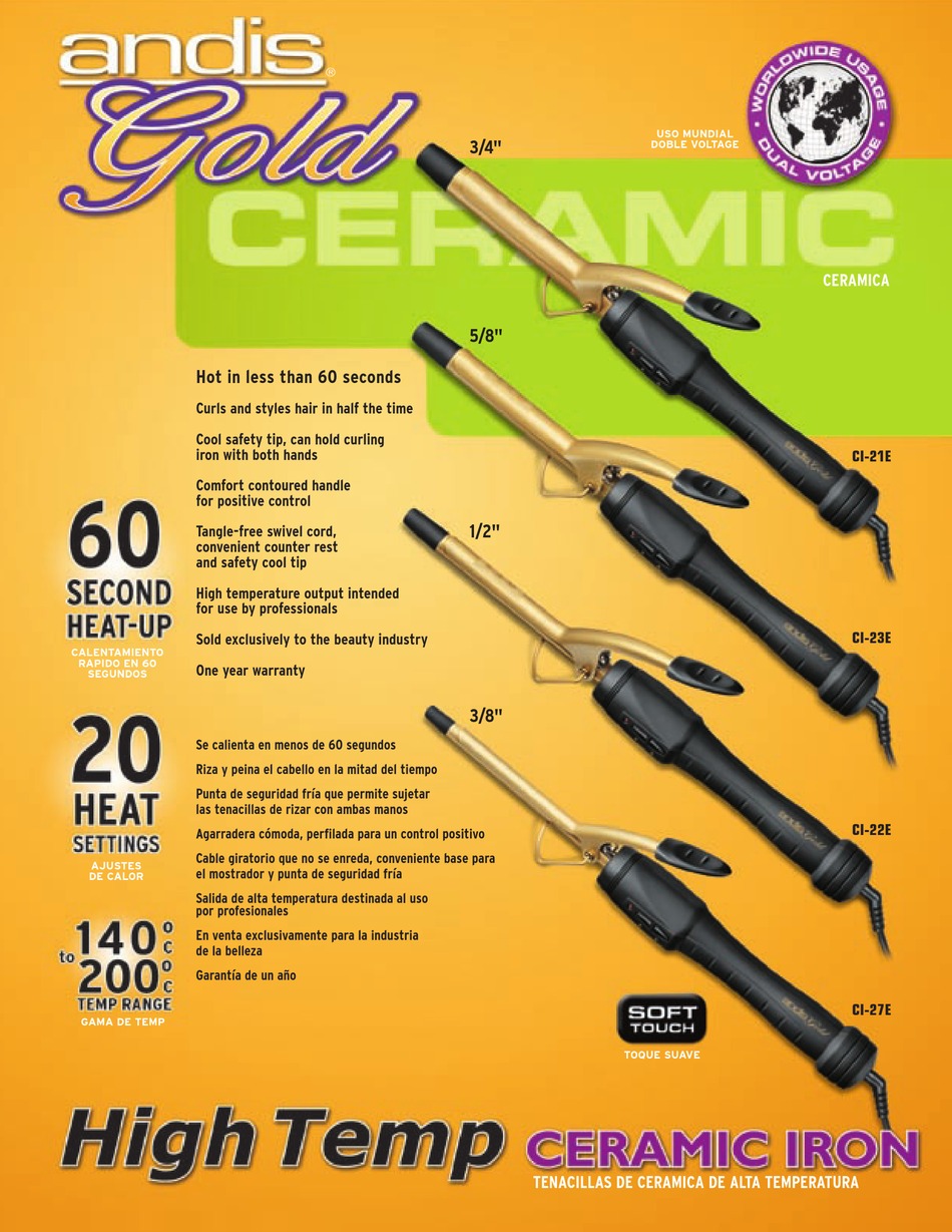 ANDIS GOLD CI-22E SPECIFICATIONS Pdf Download | ManualsLib