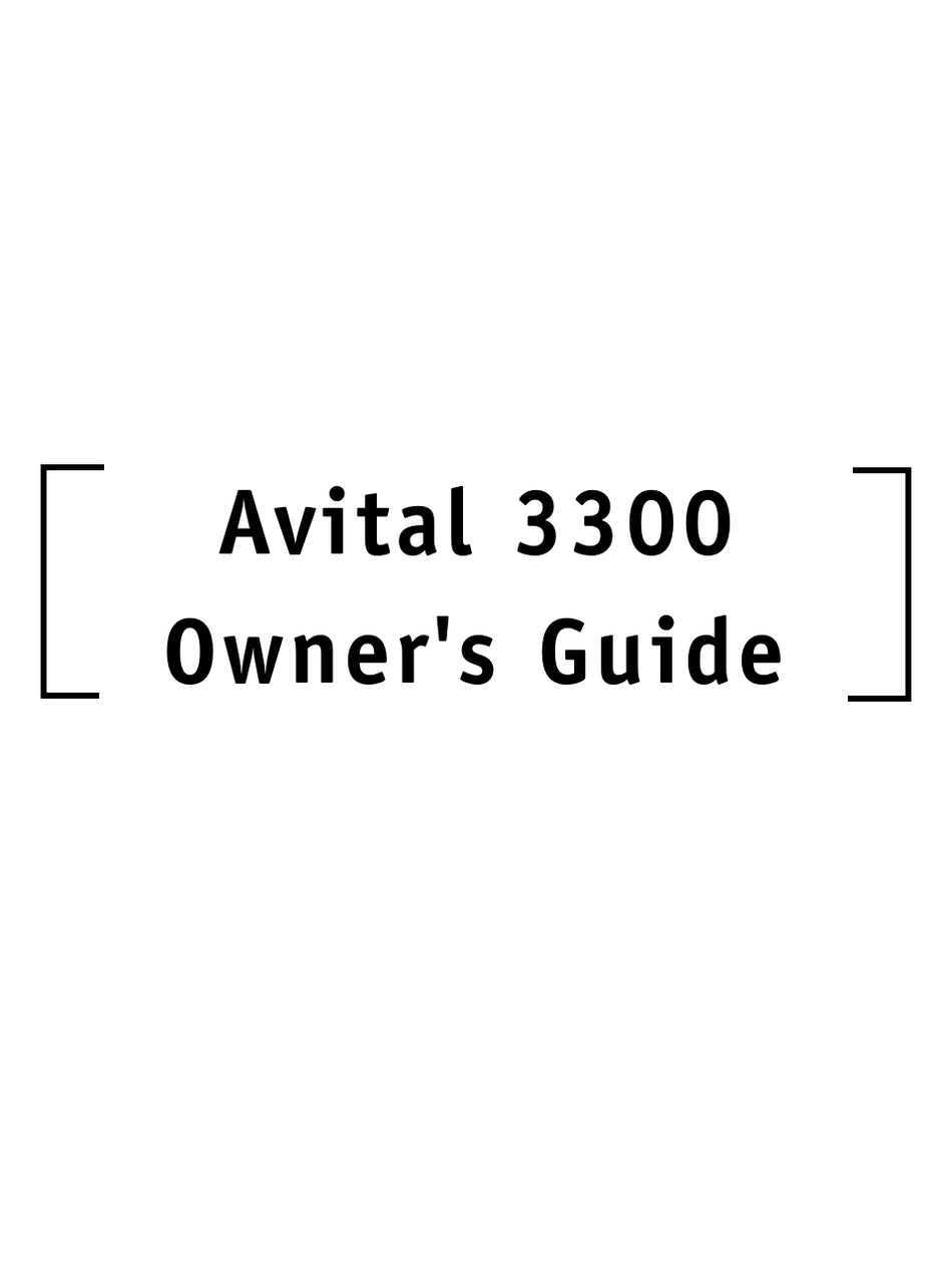 AVITAL 3300 OWNER S MANUAL Pdf Download ManualsLib