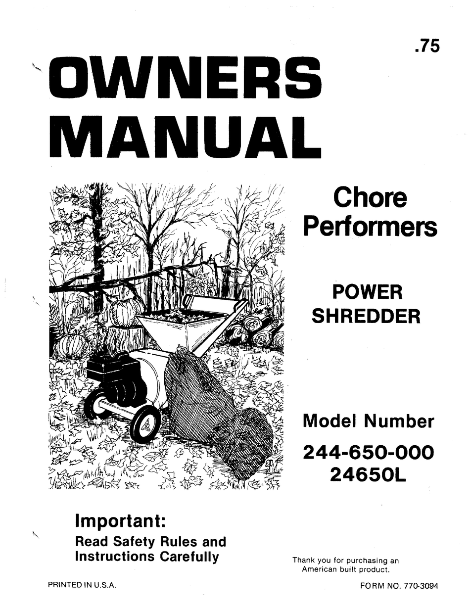 MTD 244 650 000 OWNER S MANUAL Pdf Download ManualsLib