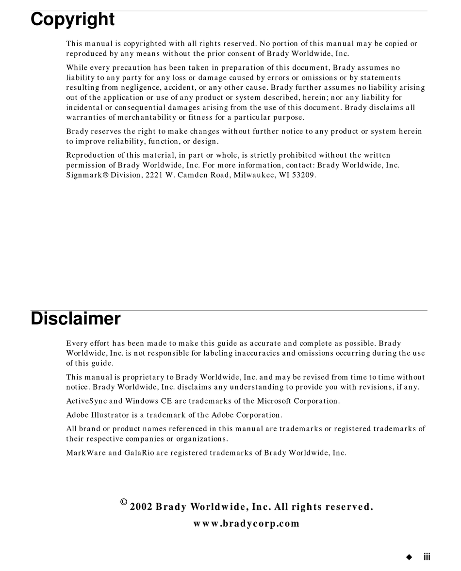 BRADY LABEL MAKER MANUAL Pdf Download ManualsLib