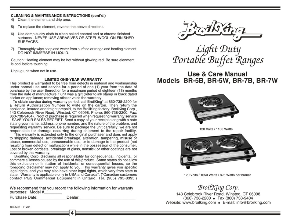 BROIL KING BR-5B USE & CARE MANUAL Pdf Download | ManualsLib BROIL KING BR-5B USE & CARE MANUAL Pdf Download | ManualsLib