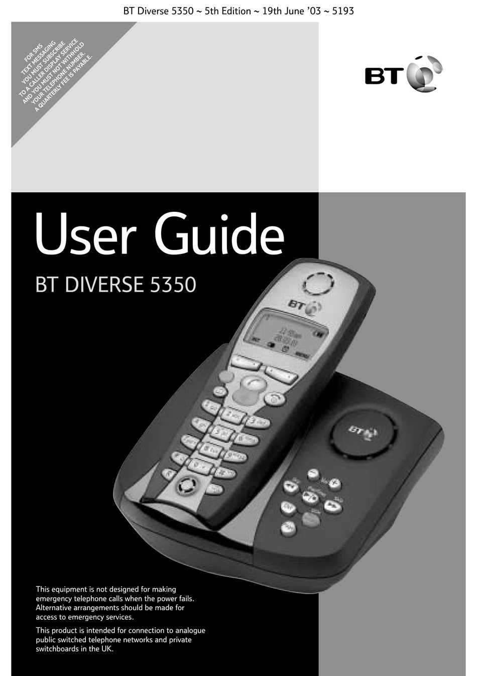 BT DIVERSE 5350 USER MANUAL Pdf Download ManualsLib