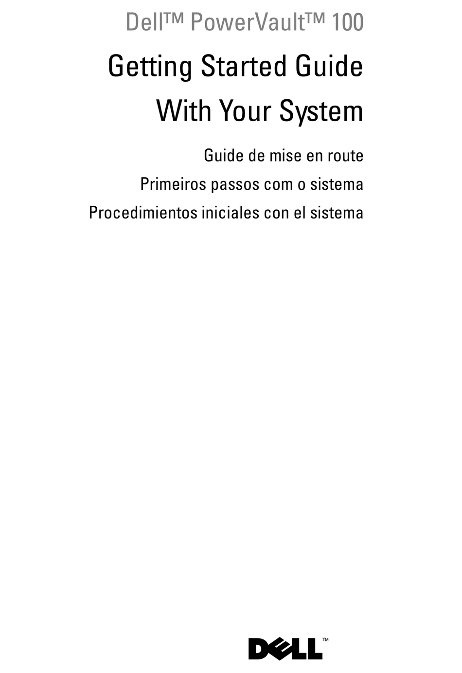 DELL POWERVAULT JU892 GETTING STARTED MANUAL Pdf Download | ManualsLib