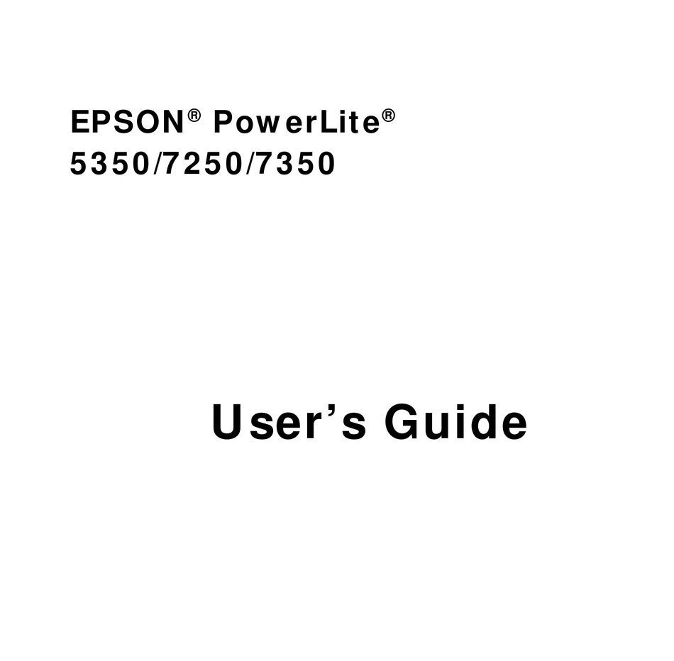 EPSON POWERLITE 5350 USER MANUAL Pdf Download ManualsLib