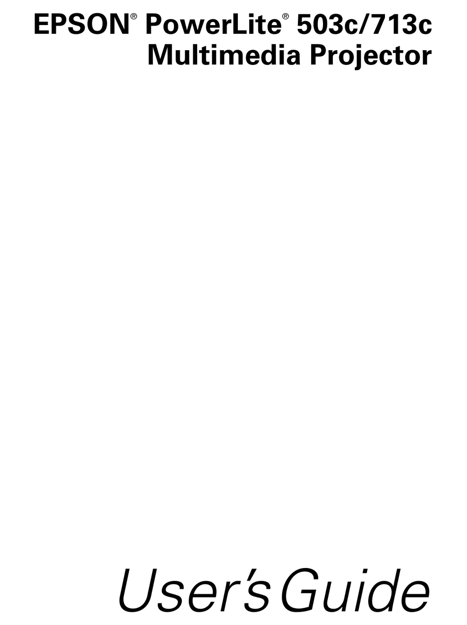 EPSON POWERLITE 713C USER MANUAL Pdf Download | ManualsLib