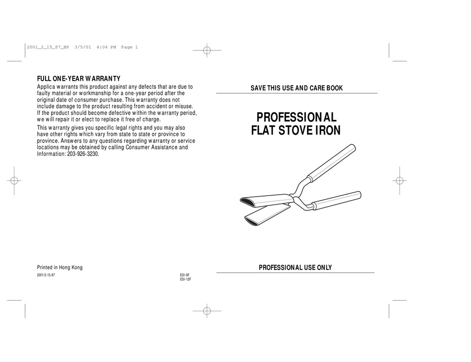 BELSON ESI-12F USE AND CARE BOOK Pdf Download | ManualsLib