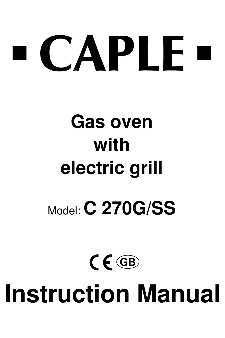 CAPLE C 270G INSTRUCTION MANUAL Pdf Download | ManualsLib