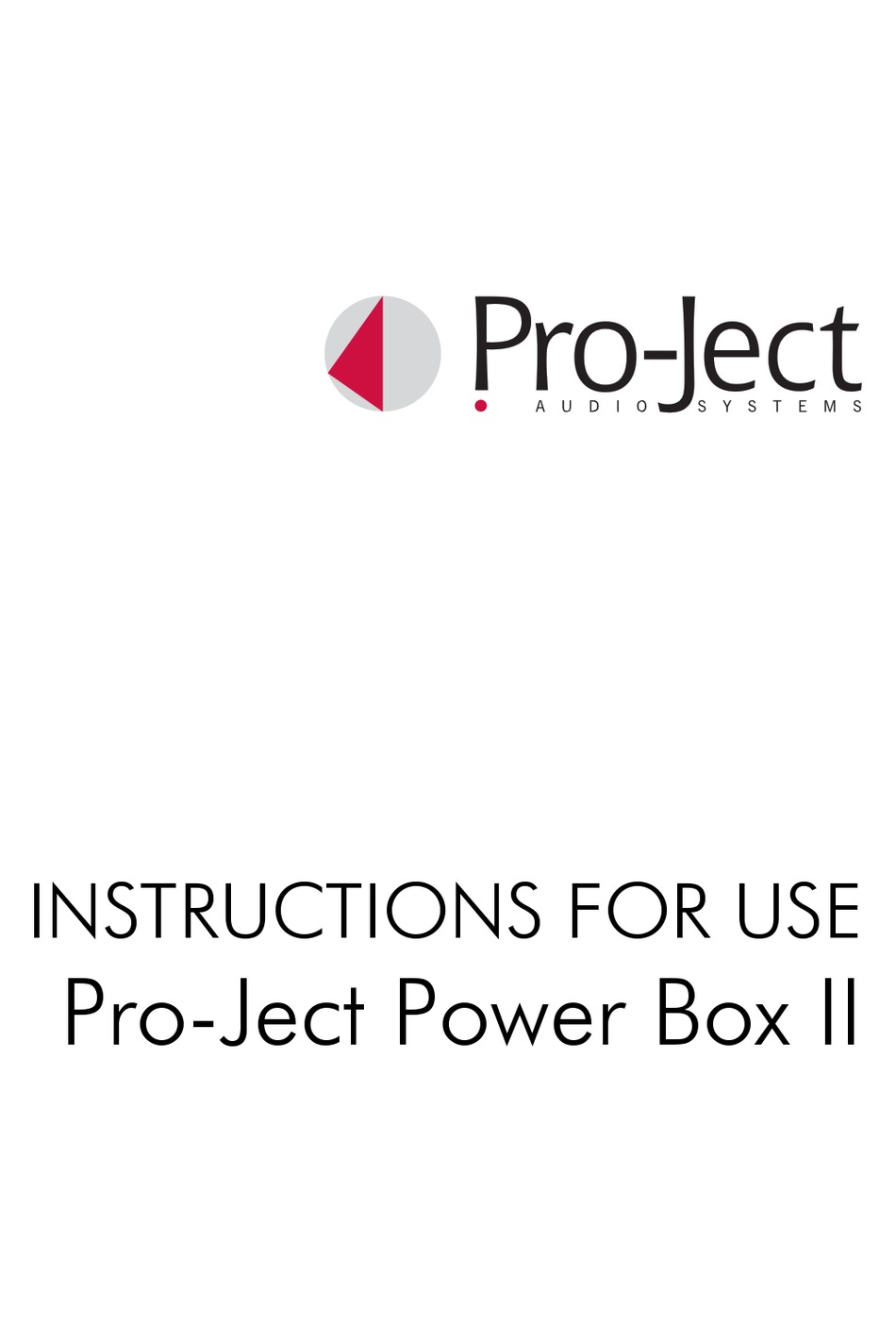 PRO-JECT AUDIO SYSTEMS POWER BOX II INSTRUCTIONS FOR USE Pdf Download ...