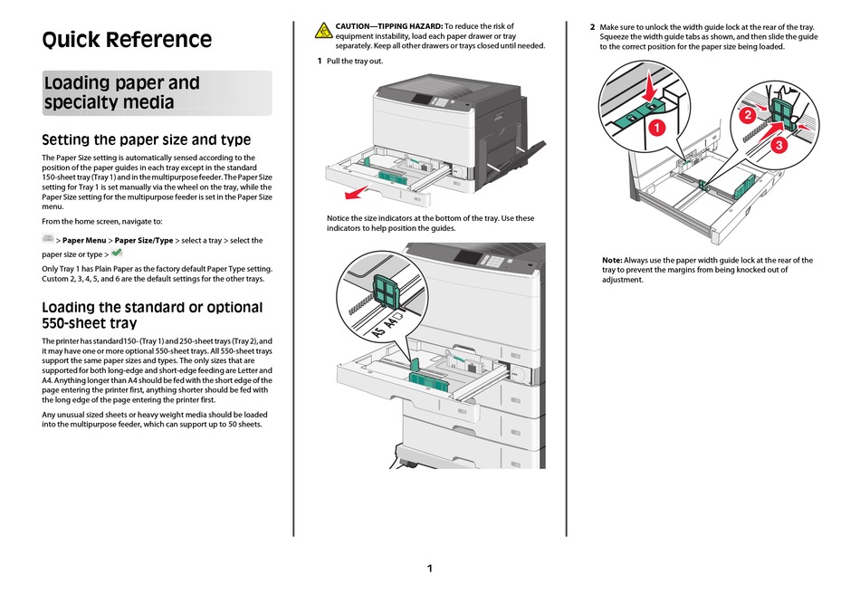 LEXMARK C925 QUICK REFERENCE Pdf Download | ManualsLib