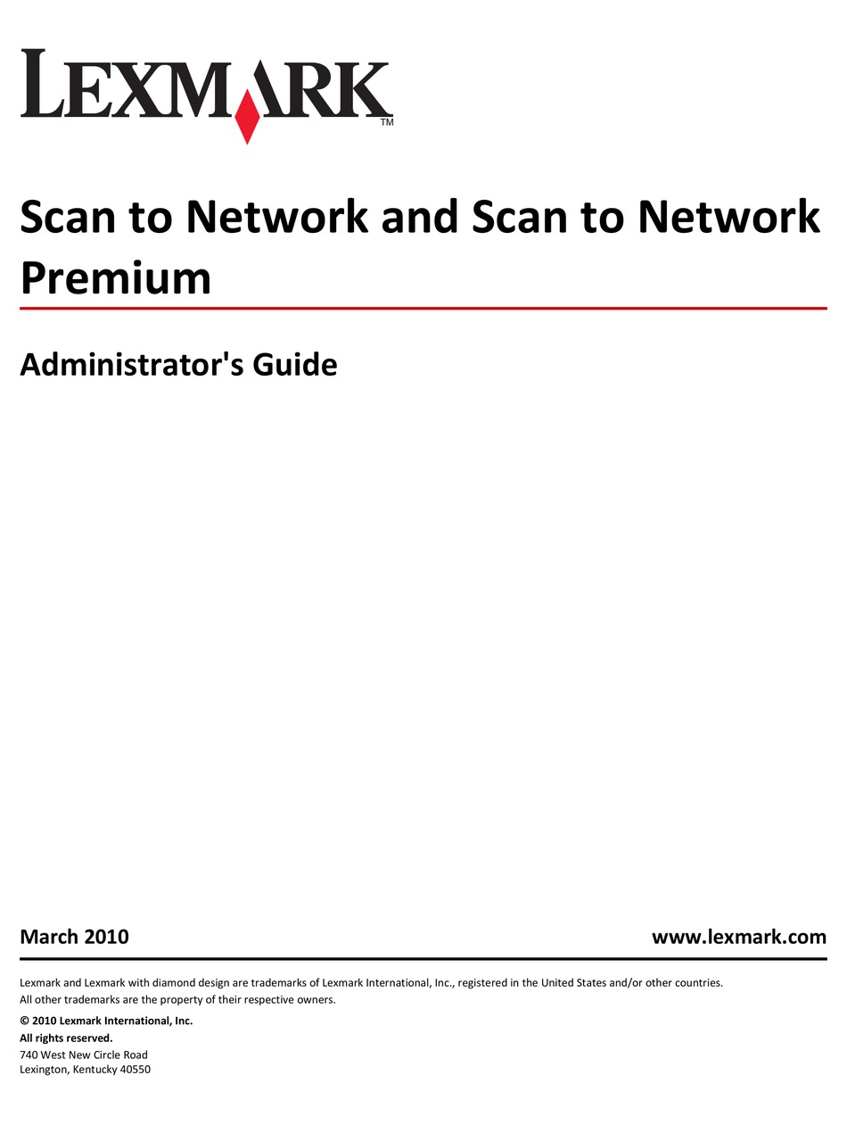 LEXMARK X463 ADMINISTRATOR'S MANUAL Pdf Download | ManualsLib