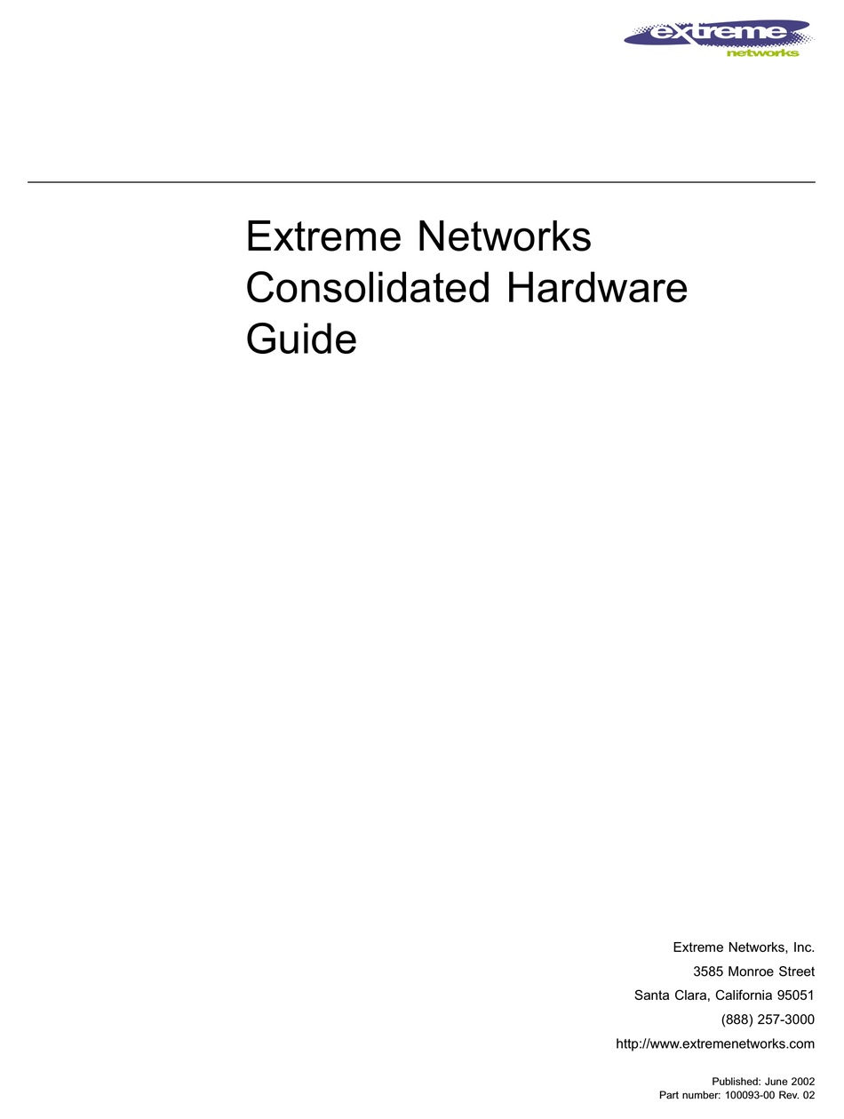 EXTREME NETWORKS HUBS & SWITCHES HARDWARE MANUAL Pdf Download | ManualsLib