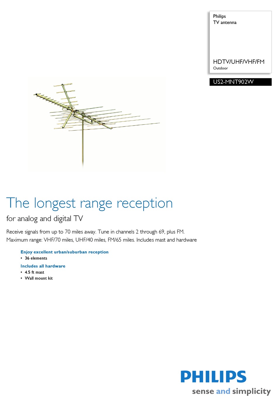 PHILIPS US2-MNT902W SPECIFICATIONS Pdf Download | ManualsLib
