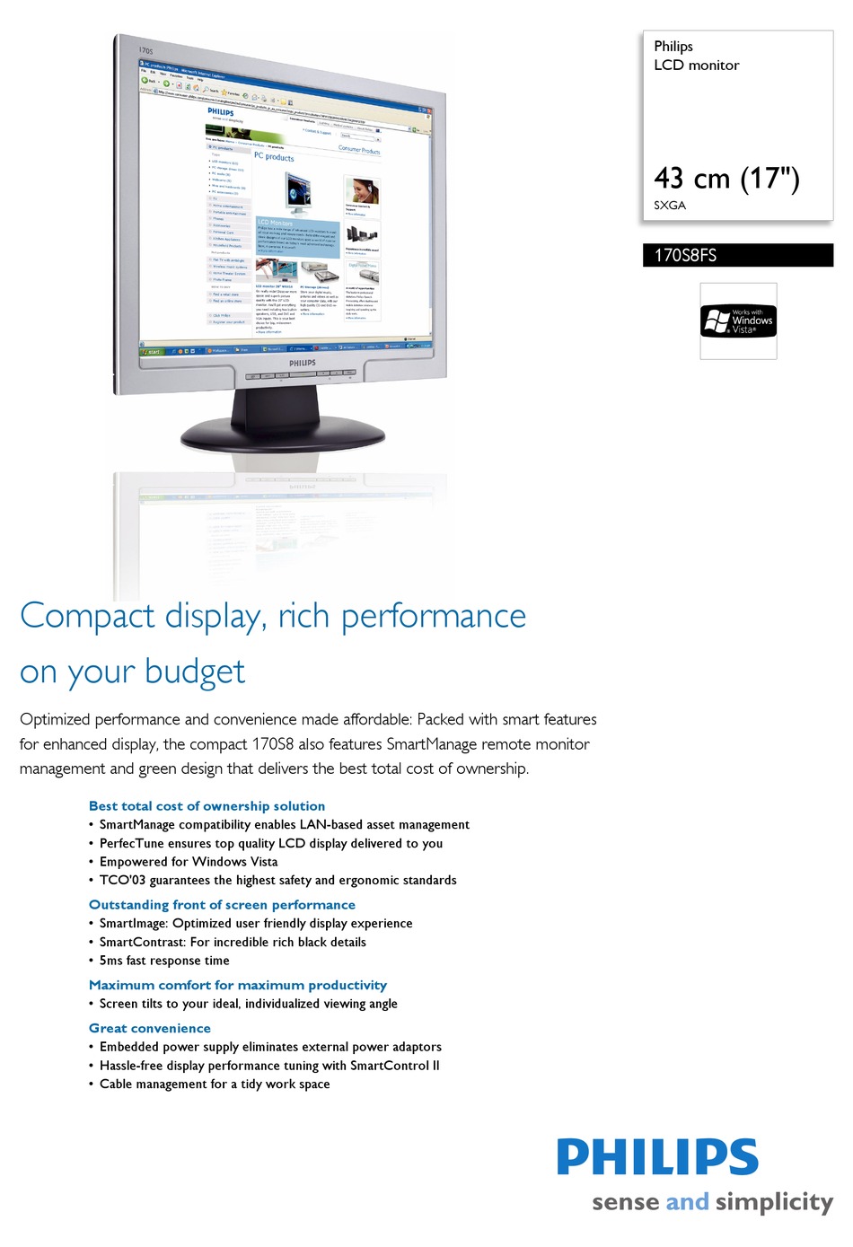 PHILIPS SXGA 62LCD SPECIFICATIONS Pdf Download | ManualsLib