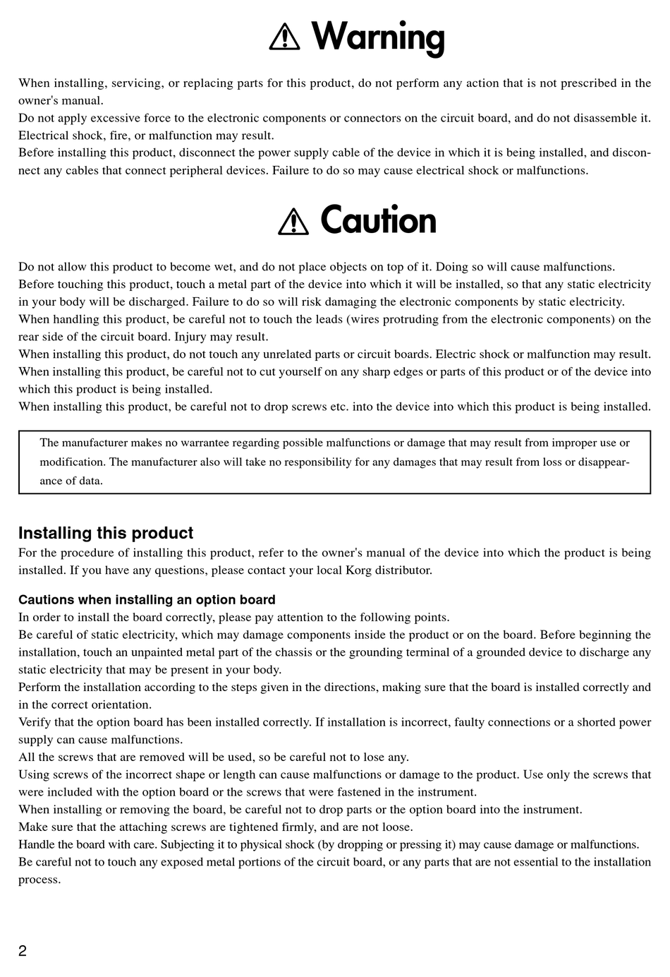 KORG EXB-MOSS MANUAL Pdf Download | ManualsLib