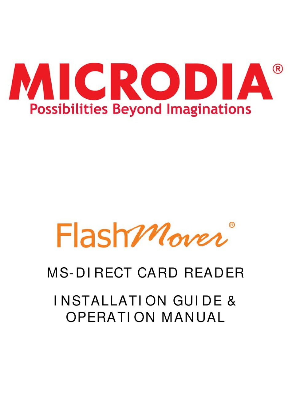 MICRODIA FLASHMOVER MS-DIRECT INSTALLATION MANUAL & OPERATION MANUAL ...