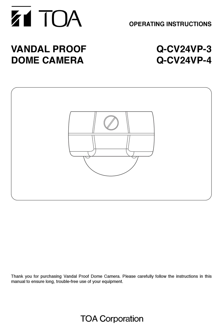 TOA Q-CV24VP-3 OPERATING INSTRUCTIONS MANUAL Pdf Download | ManualsLib