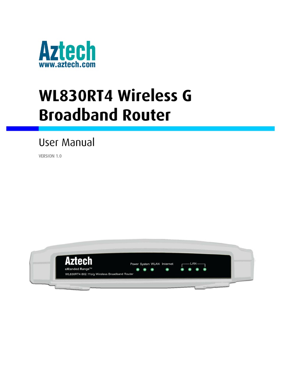 AZTECH WL830RT4 USER MANUAL Pdf Download | ManualsLib