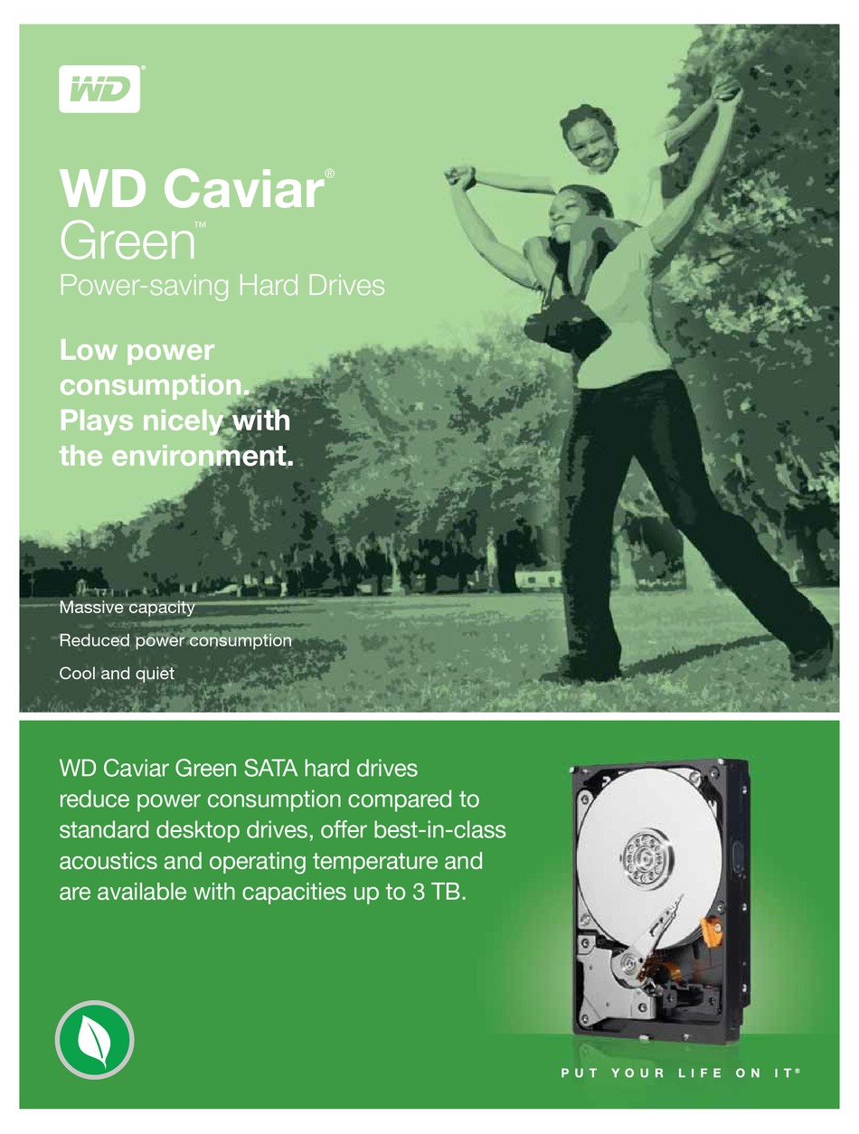 WESTERN DIGITAL CAVIAR GREEN WD7500AZRX PRODUCT FEATURES Pdf Download | ManualsLib