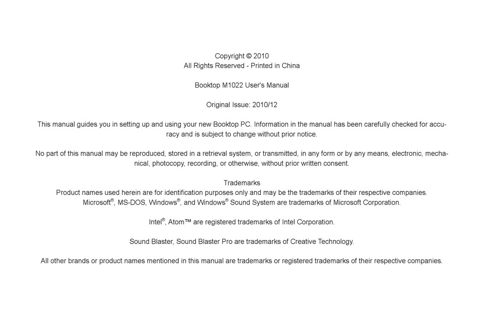 GIGABYTE BOOKTOP M1022 USER MANUAL Pdf Download | ManualsLib