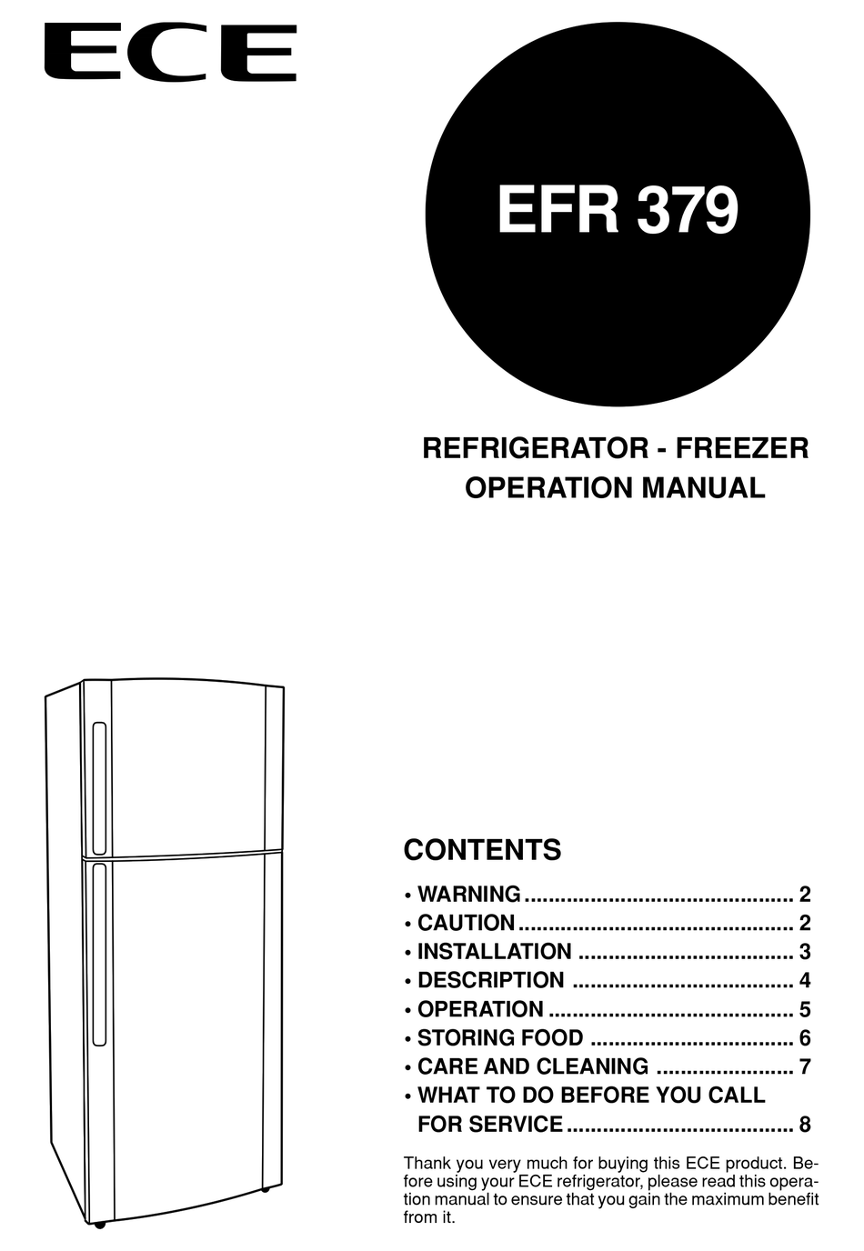 ECE EFR 379 OPERATION MANUAL Pdf Download | ManualsLib