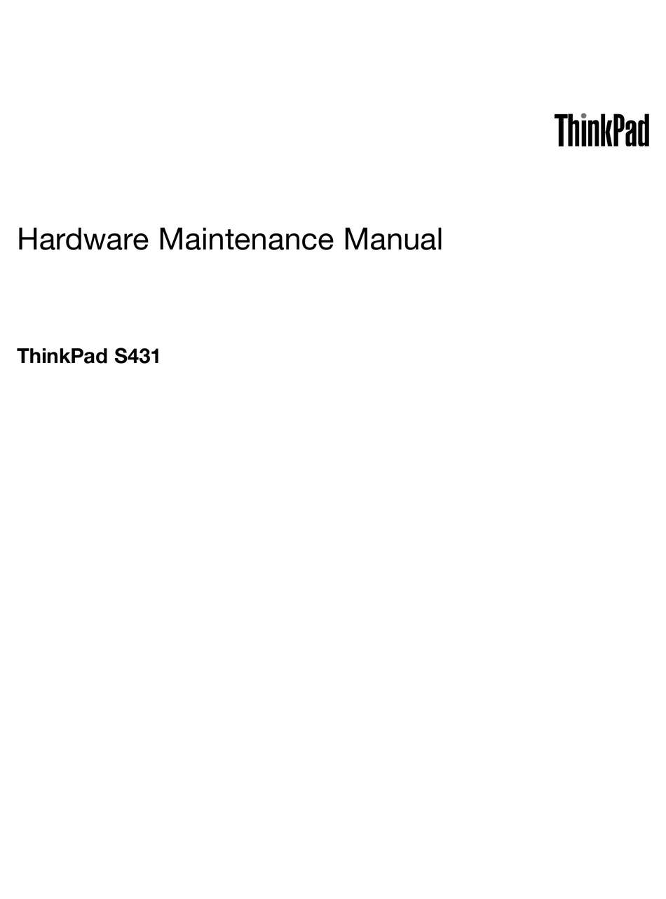 LENOVO THINKPAD S431 HARDWARE MAINTENANCE MANUAL Pdf Download | ManualsLib