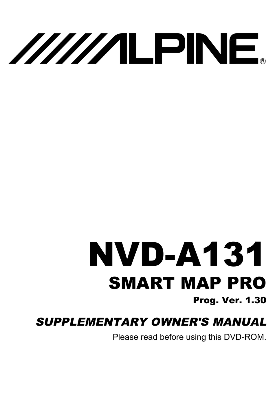 ALPINE NVD-A131 SMART MAP PRO OWNER'S MANUAL Pdf Download | ManualsLib