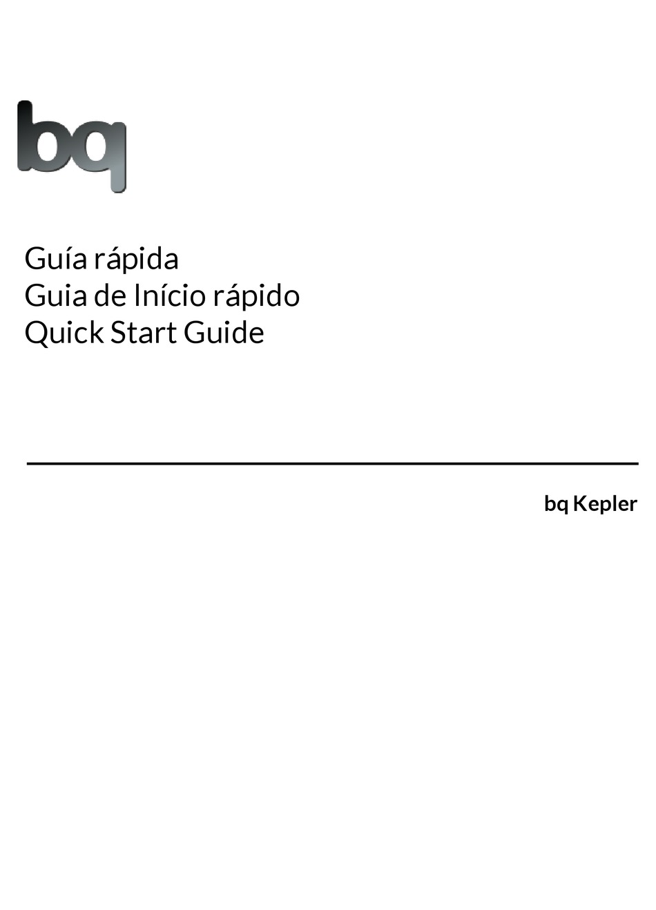 BQ KEPLER QUICK START MANUAL Pdf Download | ManualsLib