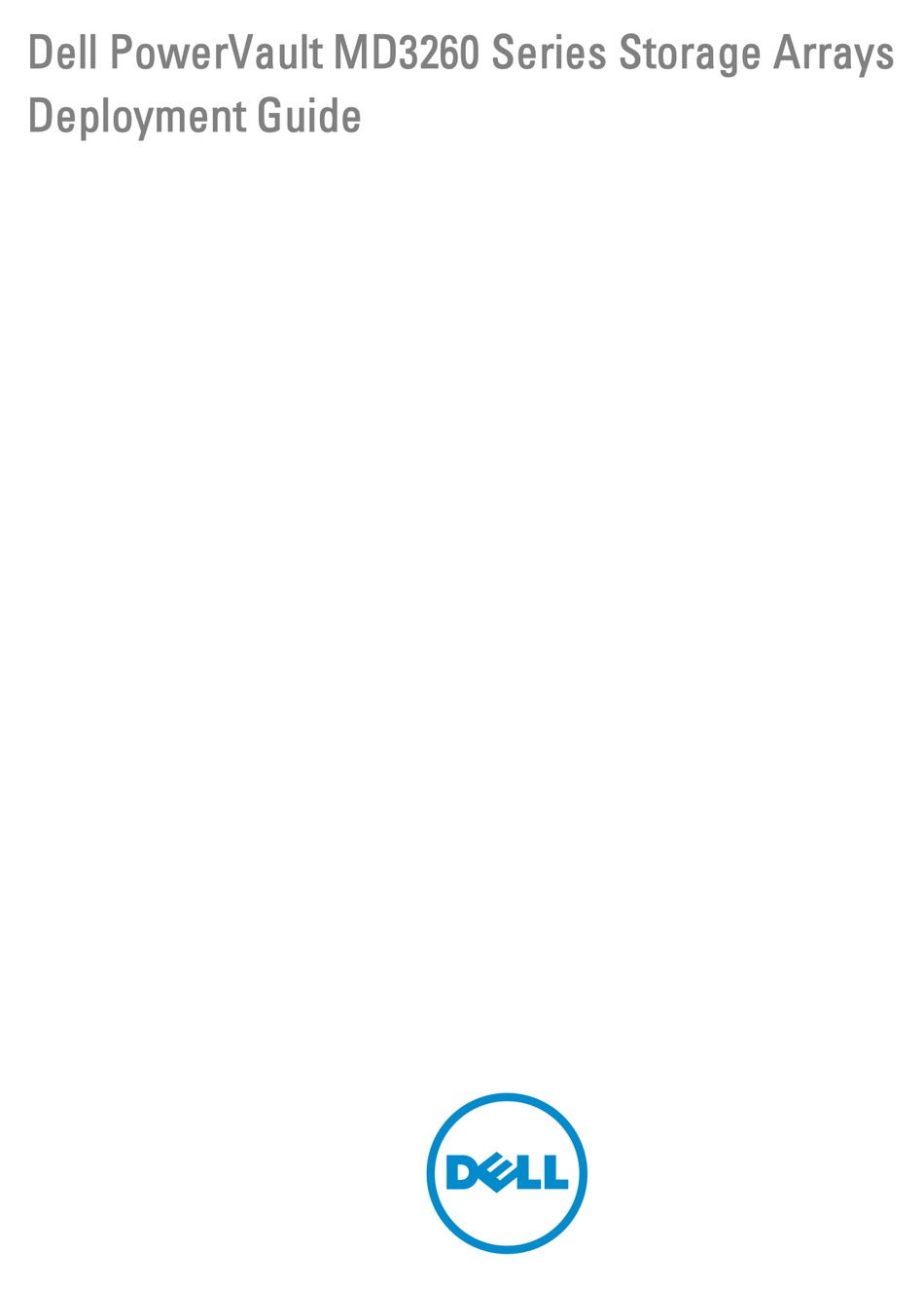 DELL POWERVAULT MD3260 SERIES STORAGE ARRAYS DEPLOYMENT MANUAL Pdf Download | ManualsLib