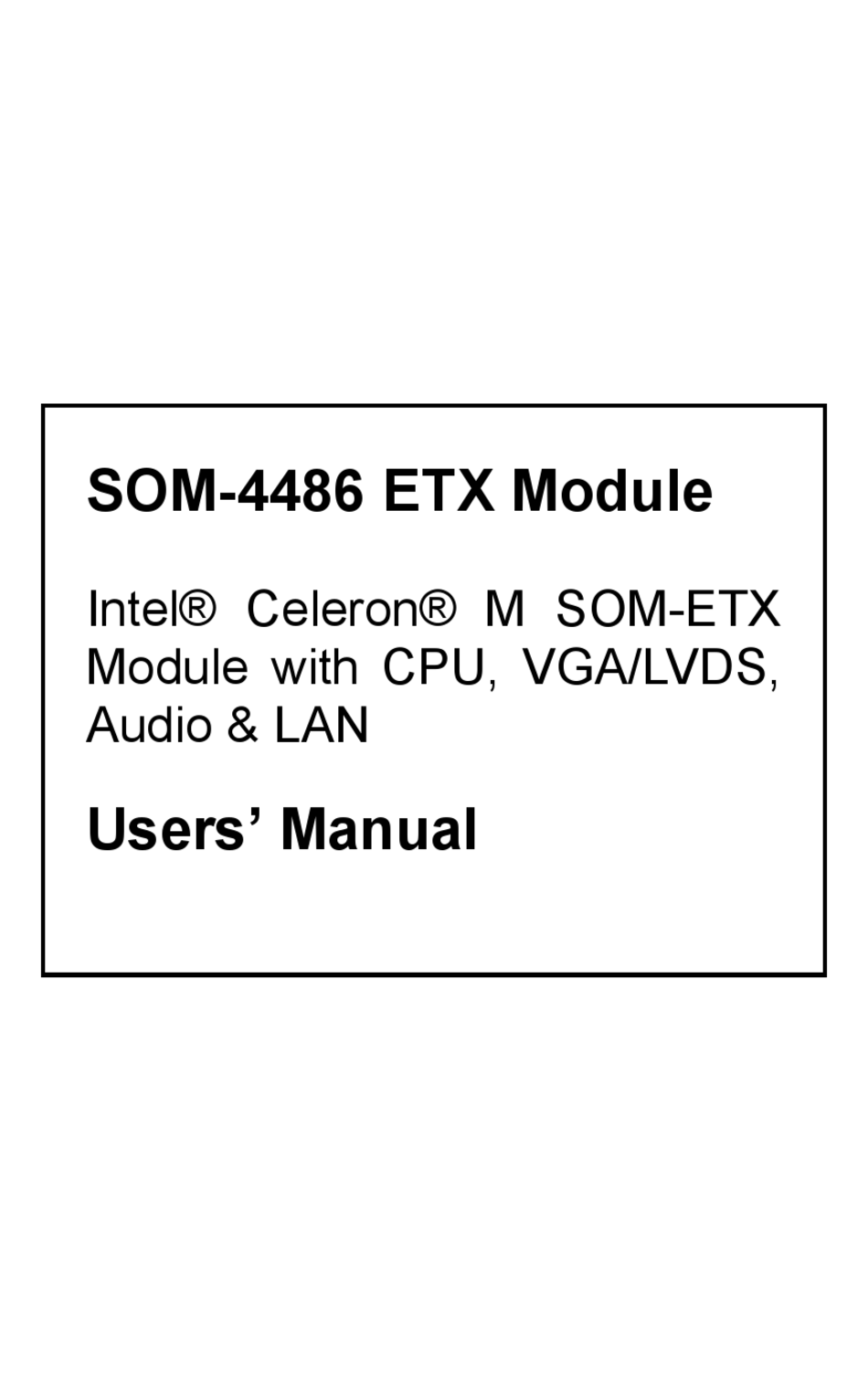 INTEL SOM-4486 ETX MODULE USER MANUAL Pdf Download | ManualsLib