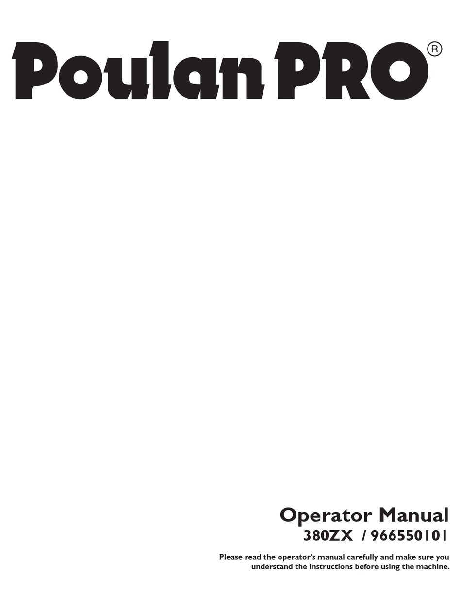 POULAN PRO 380ZX OPERATOR'S MANUAL Pdf Download | ManualsLib
