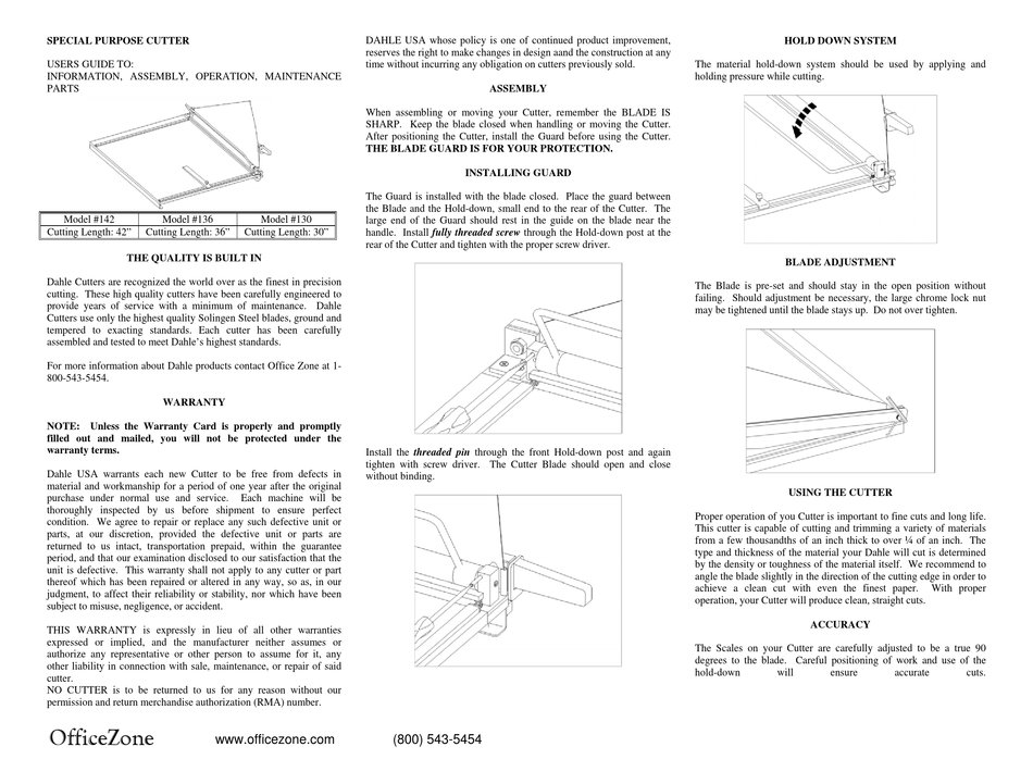 OFFICEZONE DAHLE 142 USER MANUAL Pdf Download | ManualsLib