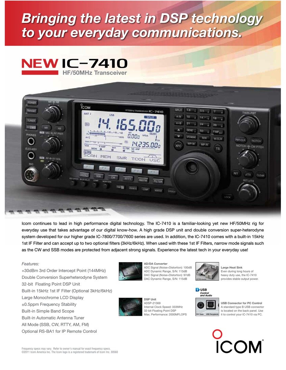 ICOM IC 7410 SPECIFICATIONS Pdf Download ManualsLib