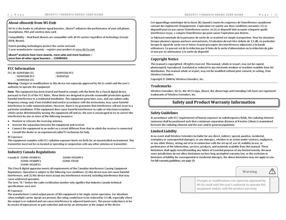 WI-GEAR ZBOOST YX500 SERIES USER MANUAL Pdf Download | ManualsLib