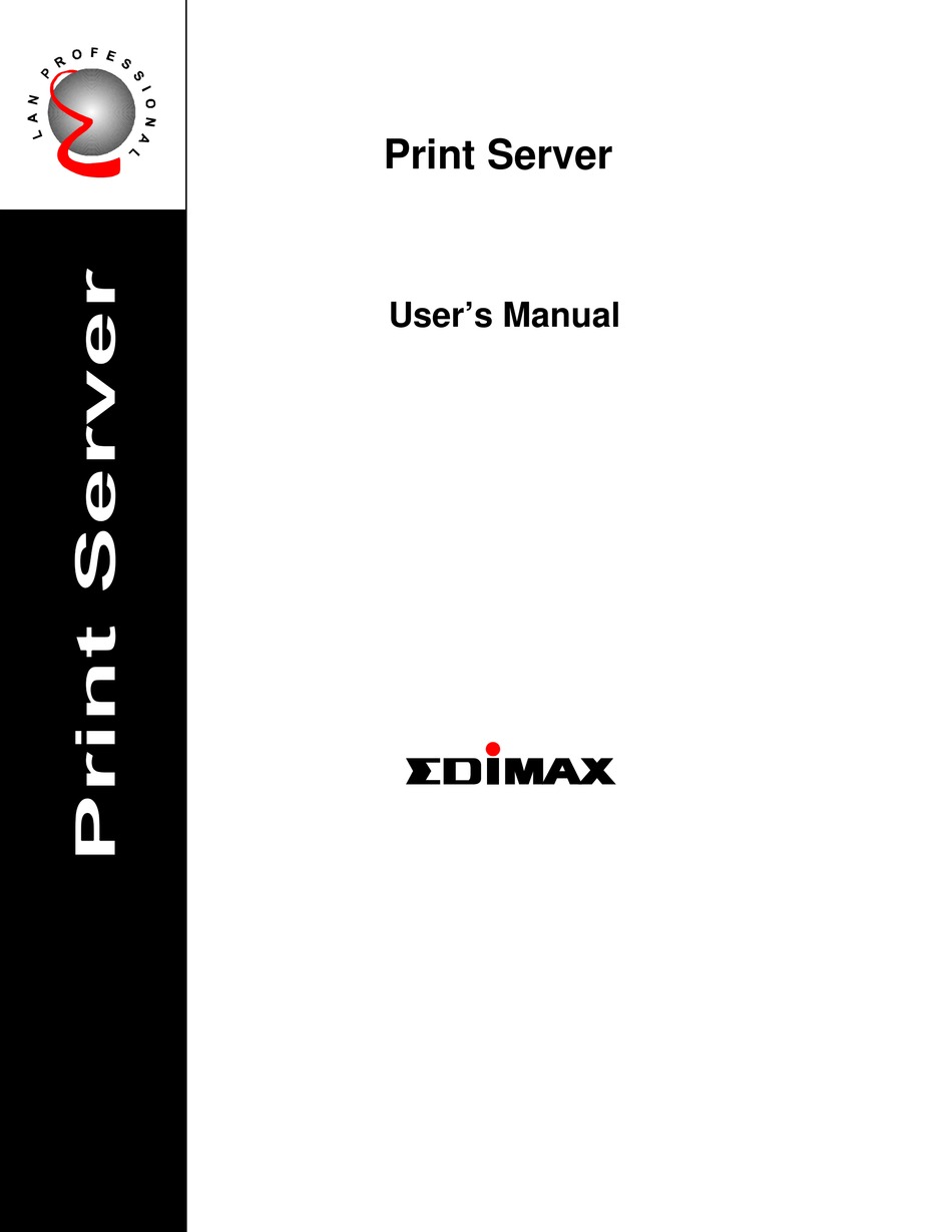 EDIMAX PRINT SERVER USER MANUAL Pdf Download ManualsLib