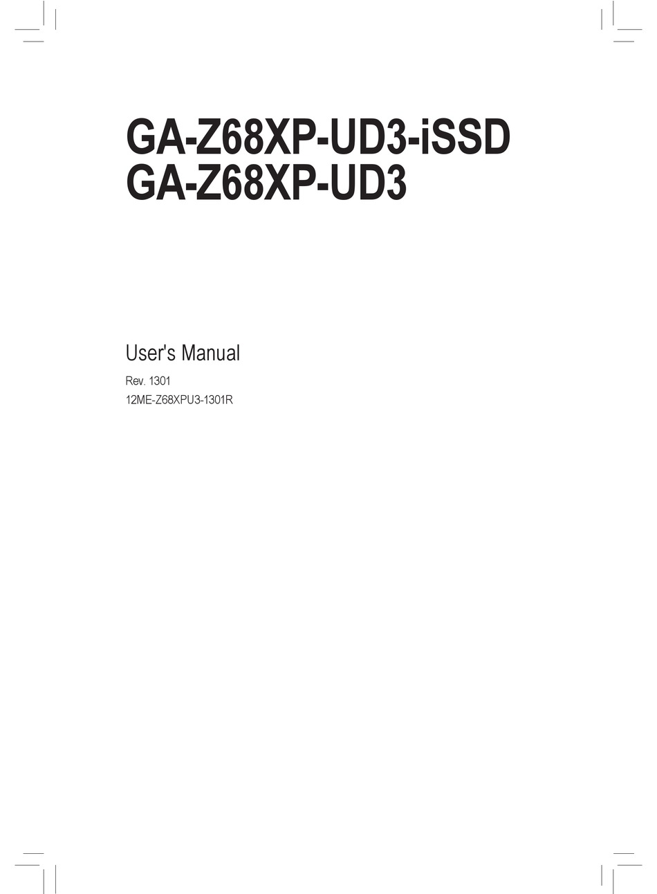 GIGABYTE GA-Z68XP-UD3-ISSD USER MANUAL Pdf Download | ManualsLib