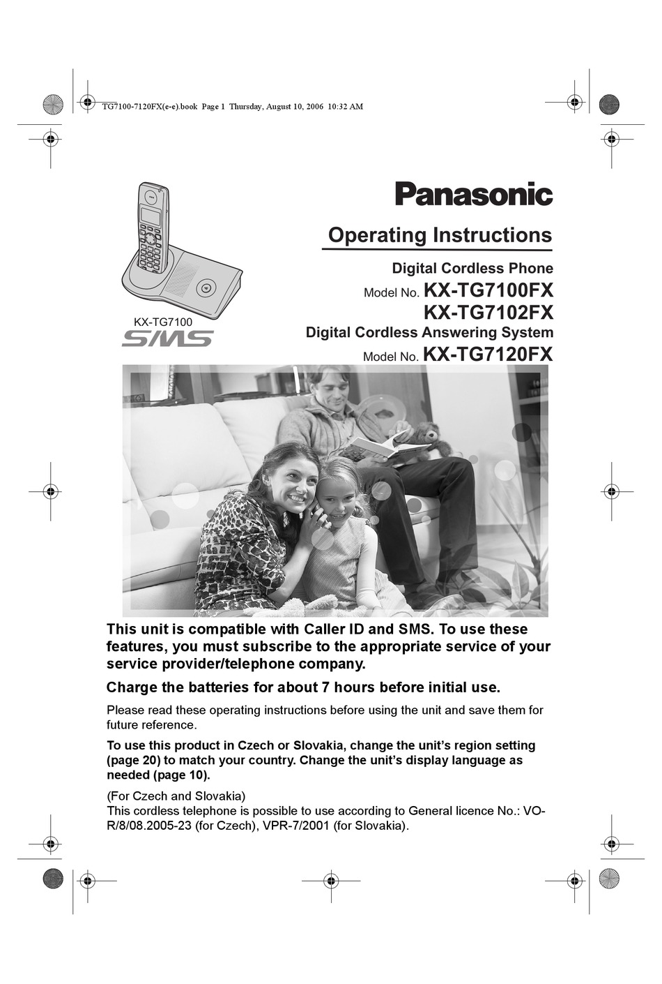 PANASONIC KX-TG7100FX OPERATING INSTRUCTIONS MANUAL Pdf Download ...