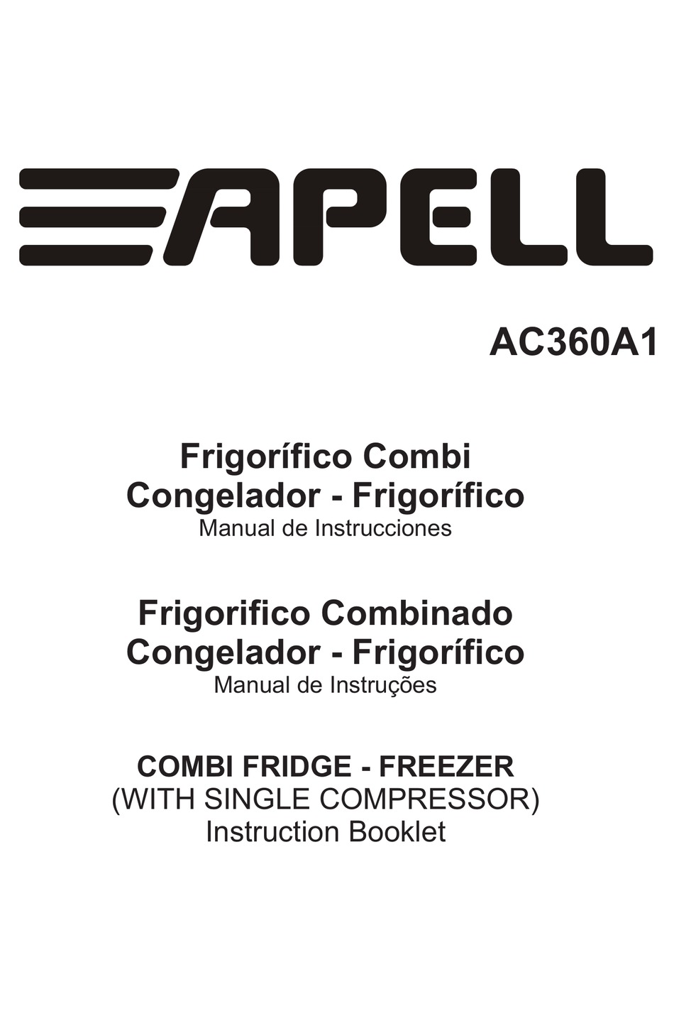 APELL AC360A1 INSTRUCTION BOOKLET Pdf Download | ManualsLib