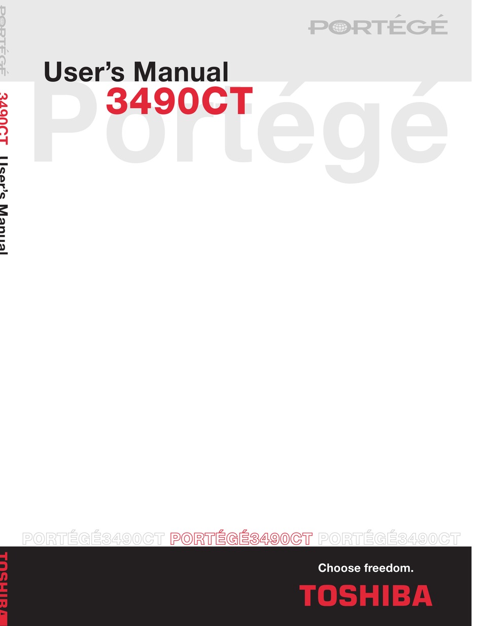 TOSHIBA PORTÉGÉ 3490CT USER MANUAL Pdf Download | ManualsLib
