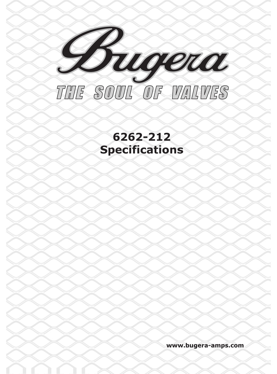 BUGERA 6262-212 SPECIFICATIONS Pdf Download | ManualsLib