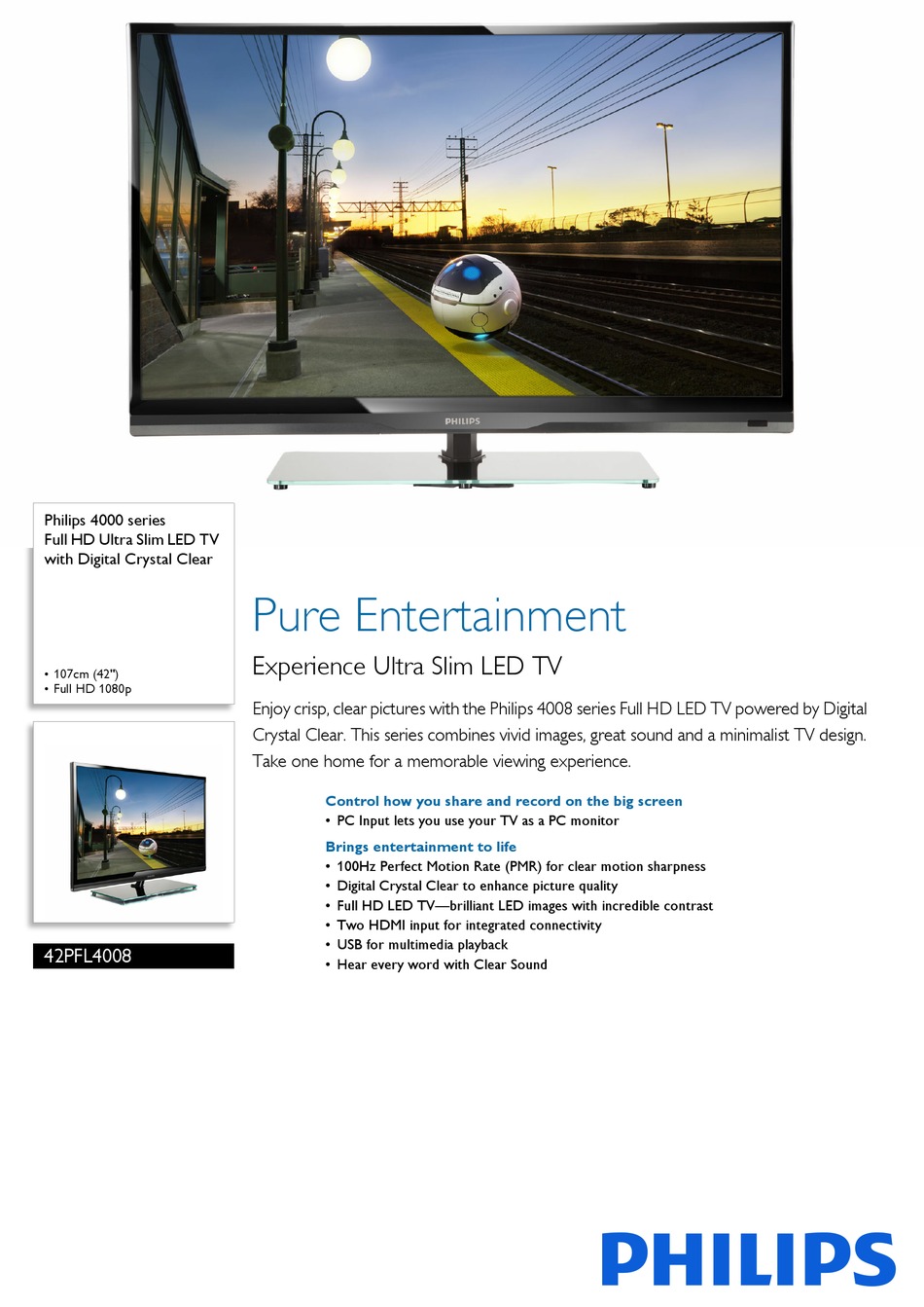 PHILIPS 42PFL4008/98 QUICK MANUAL Pdf Download | ManualsLib