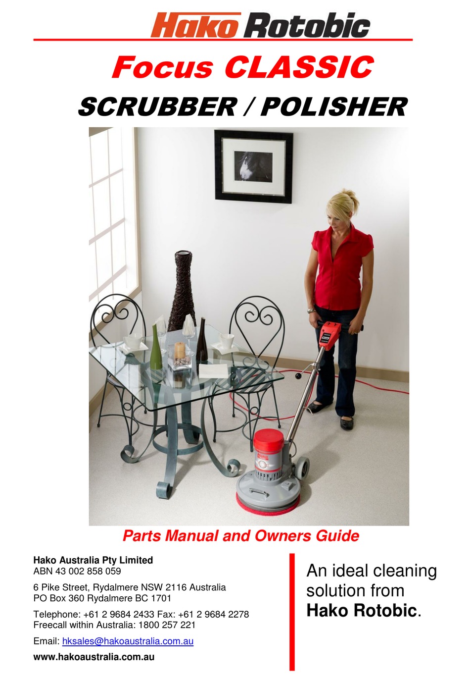 HAKO ROBOTIC FOCUS CLASSIC PARTS MANUAL AND OWNERS MANUAL Pdf Download ...