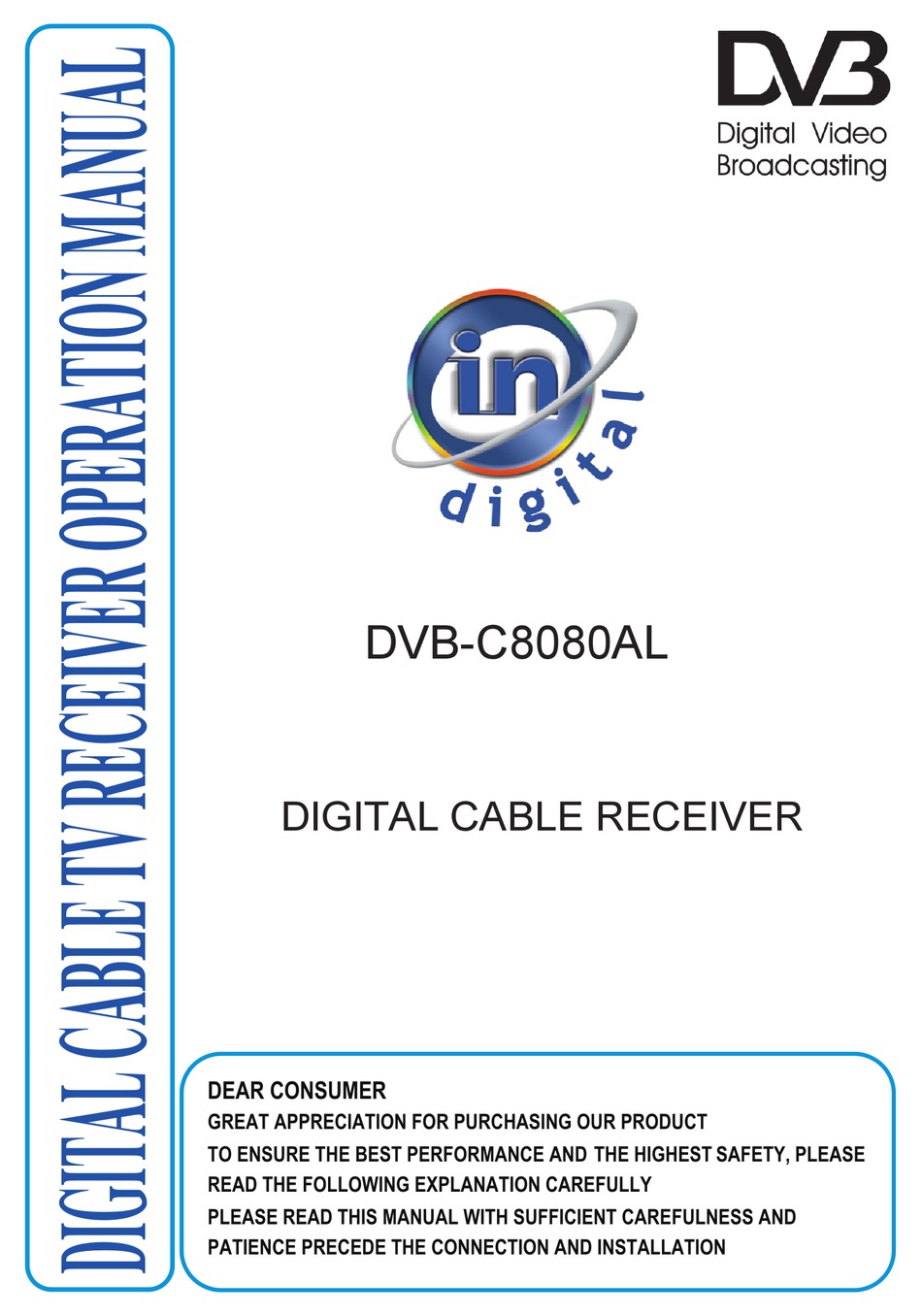 IN DIGITAL DVB-C8080AL OPERATION MANUAL Pdf Download | ManualsLib