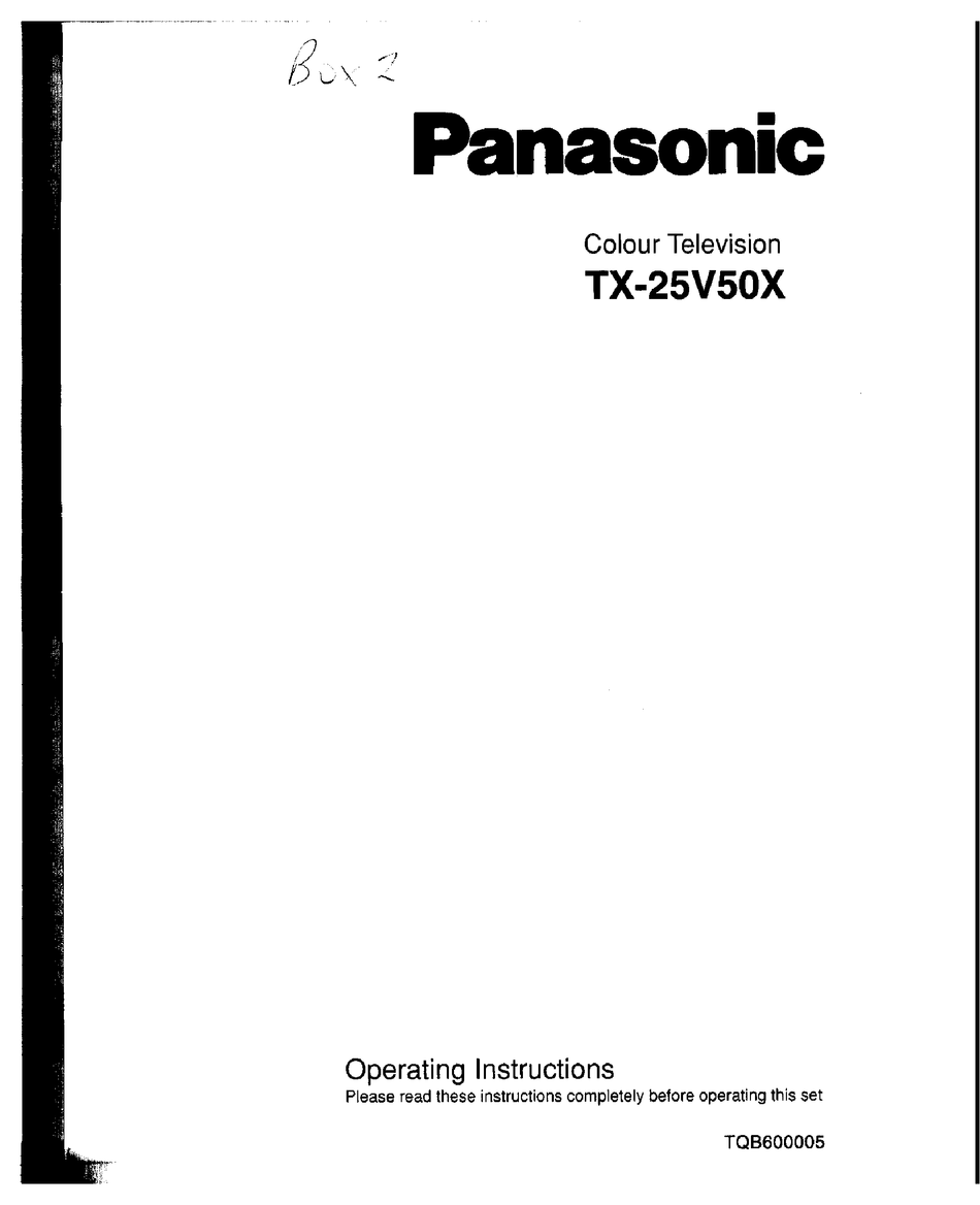 PANASONIC TX-25V50X OPERATING INSTRUCTIONS MANUAL Pdf Download | ManualsLib