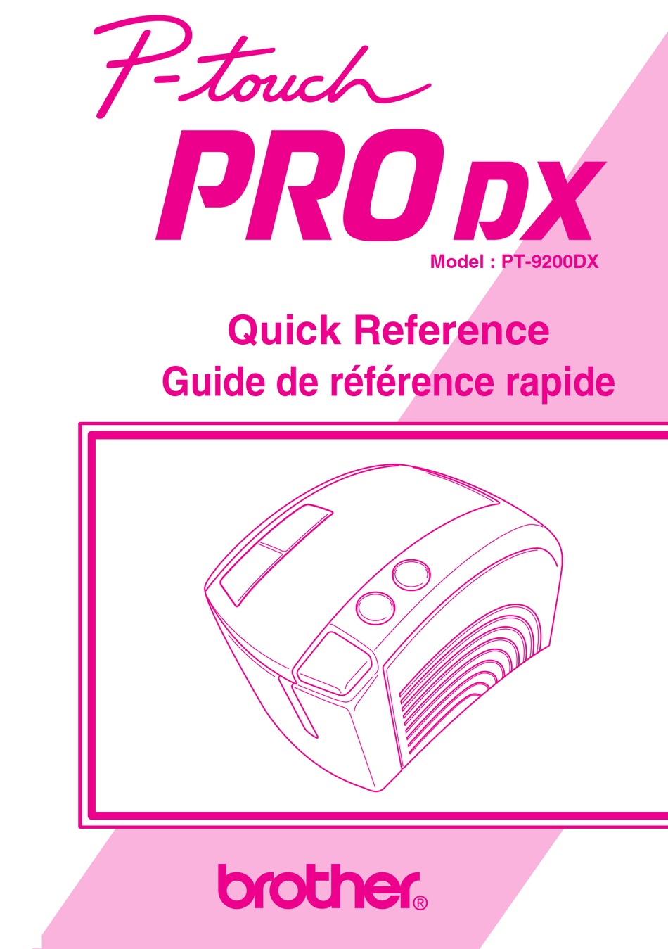 BROTHER P-TOUCH PRO DX PT-9200DX QUICK REFERENCE Pdf Download | ManualsLib
