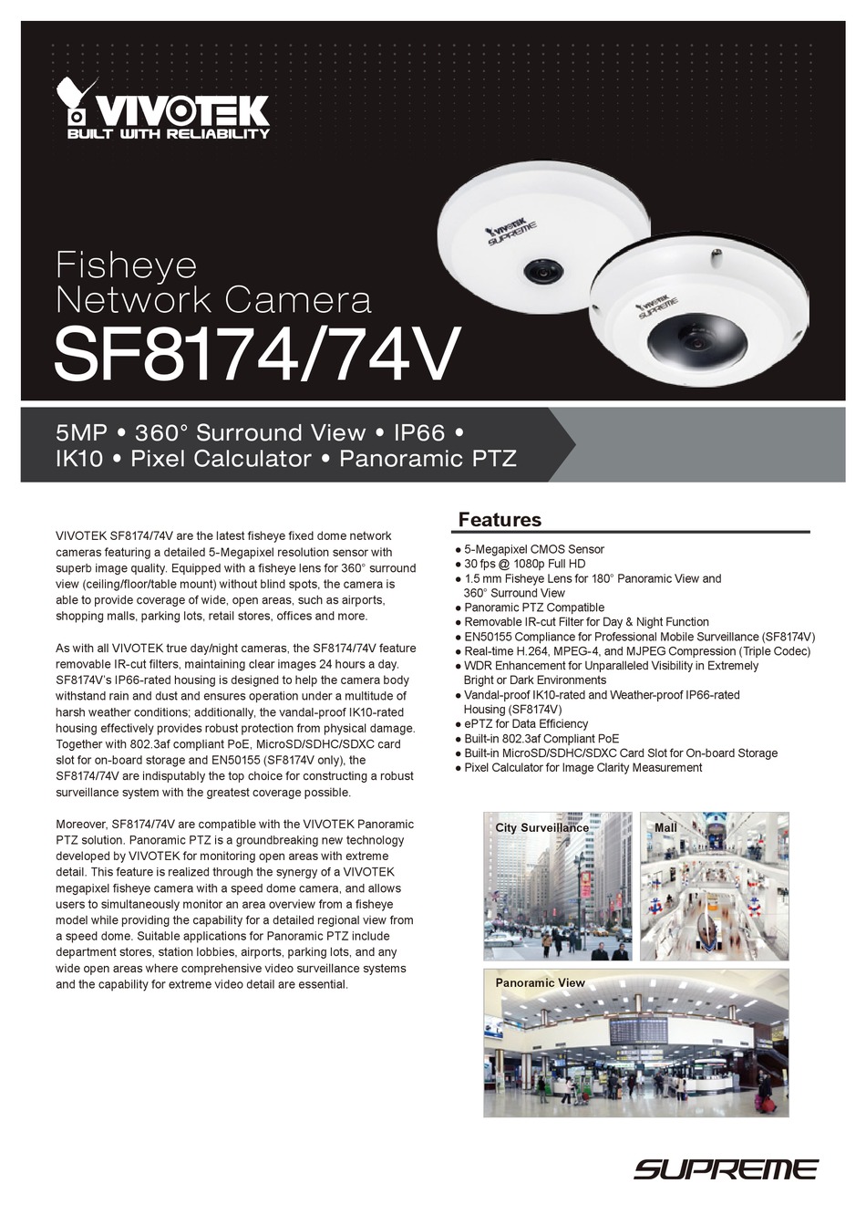 VIVOTEK SF8174/74V SPECIFICATIONS Pdf Download | ManualsLib
