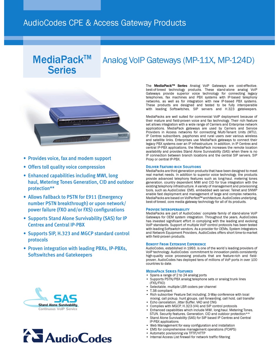 AUDIOCODES MEDIA PACK SERIES SPECIFICATIONS Pdf Download ManualsLib AUDIOCODES MEDIA PACK SERIES SPECIFICATIONS Pdf Download ManualsLib
