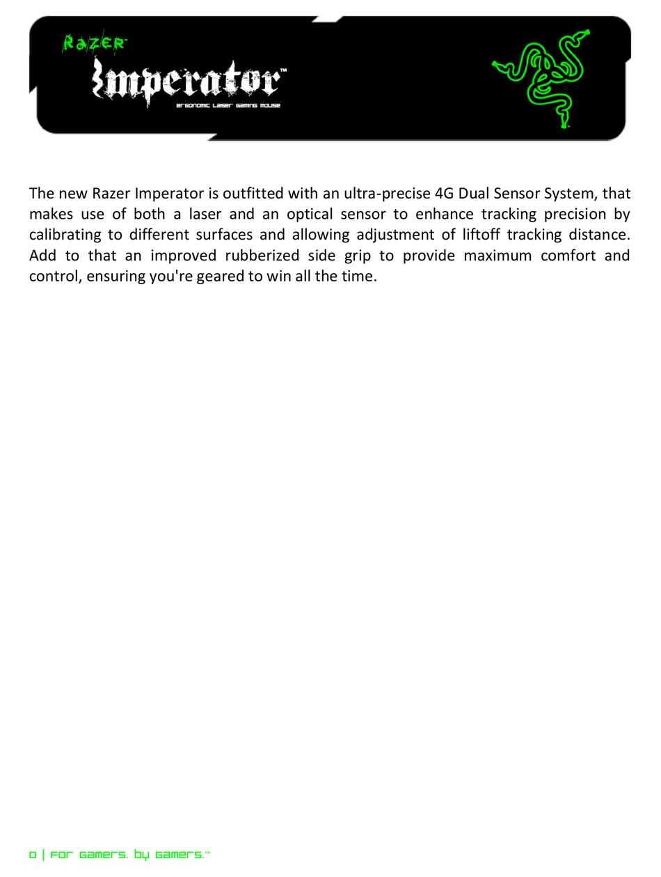 RAZER IMPERATOR QUICK START MANUAL Pdf Download | ManualsLib