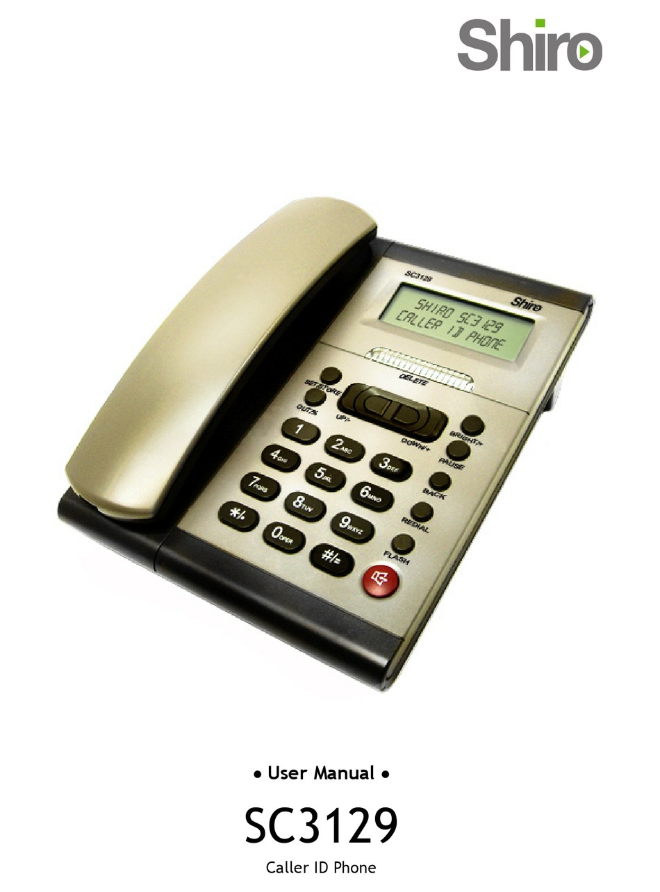 SHIRO SC3129 USER MANUAL Pdf Download | ManualsLib